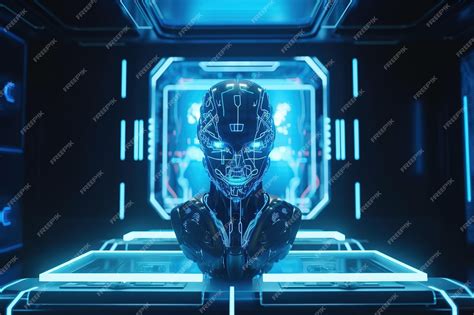 로봇 머리를 이미지한 인공 지능미래적이고 현대적인 일러스트레이션 혁신적인 기술 Generative Ai 프리미엄 사진