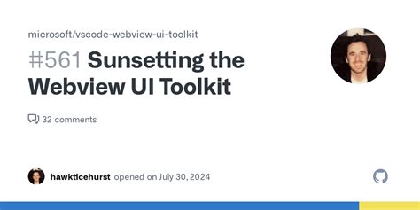 Sunsetting The Webview Ui Toolkit · Issue 561 · Microsoft Vscode Webview Ui Toolkit · Github