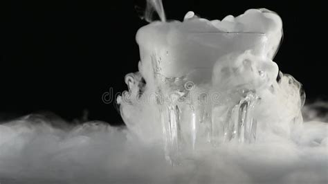 Dry Ice Boiling Vapor Dense Background Stock Video Video Of Cold