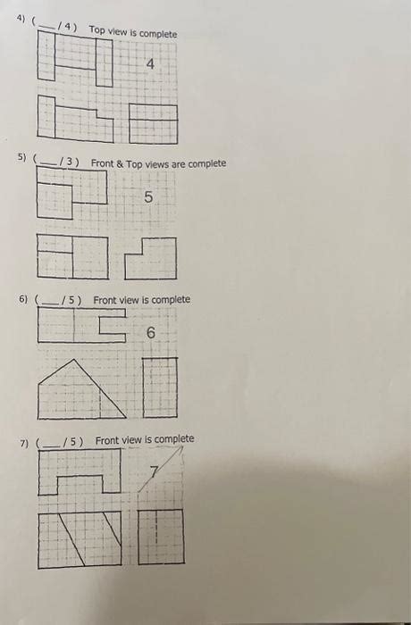 Solved Directions Complete The Three Views Of Each Chegg
