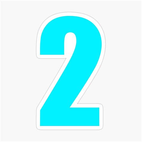 2 Number Blue Color Design Sticker By Jasoncj