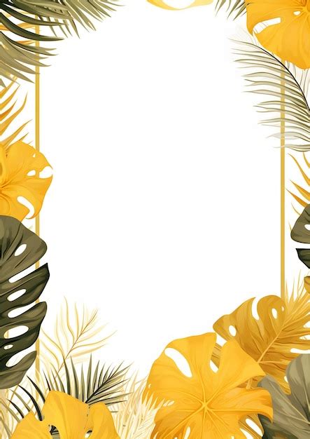 Premium Ai Image Leaves Boder Frame Illustration Abstract Background