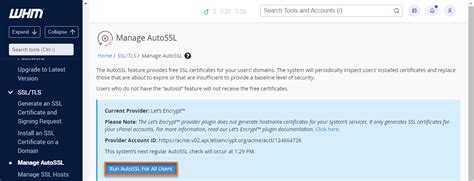 Manage Autossl In Whm