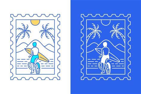 Summer Surfing Postal Stamp 1