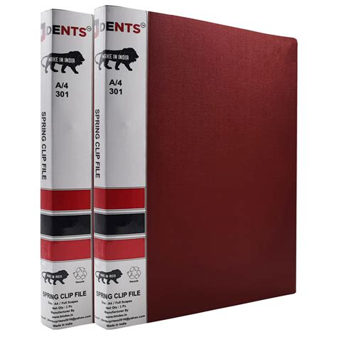 Buy JDents Plastic Spring File A4 Size Tough Durable For Office Documents And Certificate File
