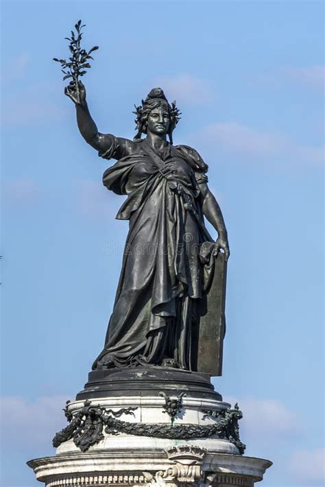 Marianne Statue At Republic Square Paris Stock Image Image Of