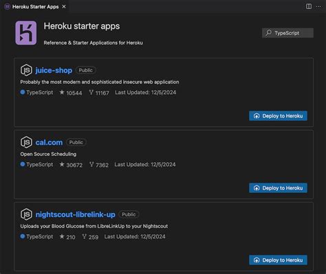 Browse And Deploy Starter Apps In VS Code Heroku Dev Center