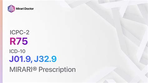 R75 Sinusitis Acutechronic Icd 10 J019 J329 Mirari® Prescription Youtube