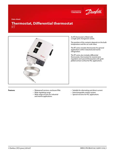 Danfoss Rt Differential Thermostat Pdf Switch Thermostat Danfoss Rt Differential Thermostat Pdf Switch Thermostat