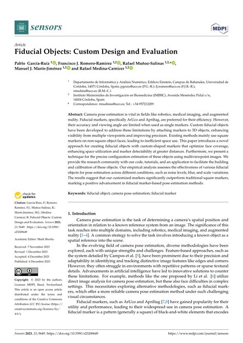 Pdf Fiducial Objects Custom Design And Evaluation