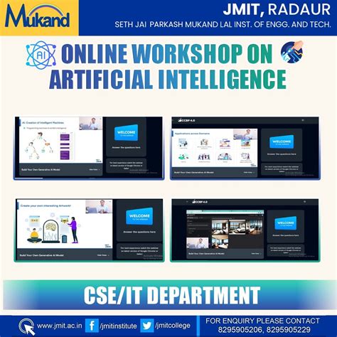 Jmit Jmitradaur Onlineworkshop Artificialintelligence Ai It Itdepartment Cse
