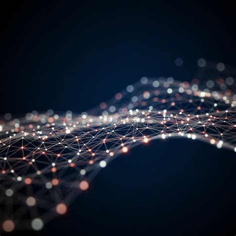 Interconnected Network Of Dots And Lines Creates A Mesh Like Digital Structure Against Stock