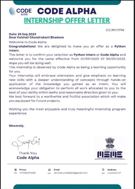 vaishali bhadane on linkedin codealpha codealphainternship codealpha