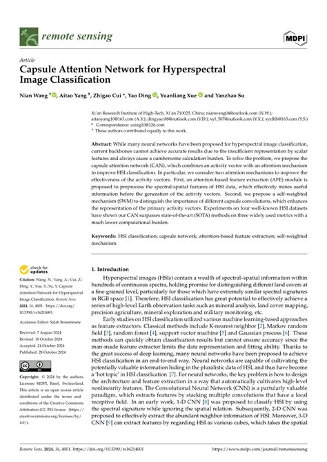 Pdf Capsule Attention Network For Hyperspectral Image Classification
