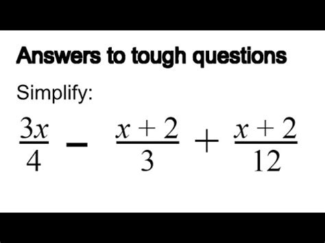 How To Simplify An Algebra Fraction YouTube