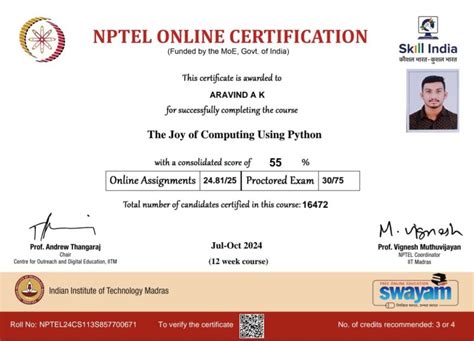 aravind ak on linkedin nptel pythonprogramming iitmadras skilldevelopment thejoyofcomputing…
