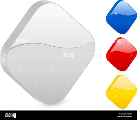 3d Rhombus Icon Set Isolated On A White Background Vector Illustration