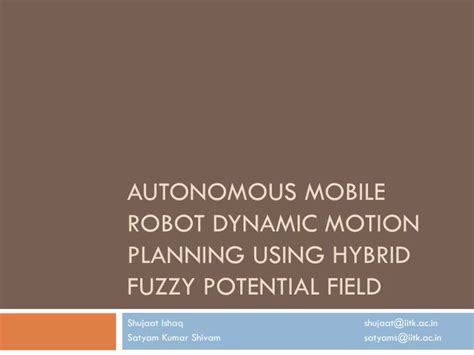 Ppt Autonomous Mobile Robot Dynamic Motion Planning Using Hybrid