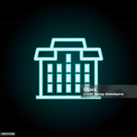 건물 아이콘입니다 네온 스타일 아이콘에 건물의 요소입니다 정보 그래픽 모바일 응용 프로그램 웹 디자인 웹 사이트에 대 한 간단한 아이콘 0명에 대한 스톡 벡터 아트 및 기타