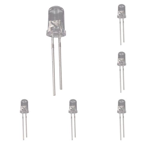 200 Pcs 5mm White Led Diode Lights Dc 3v 20ma Bulb Lamps Electronics Components Light Emitting