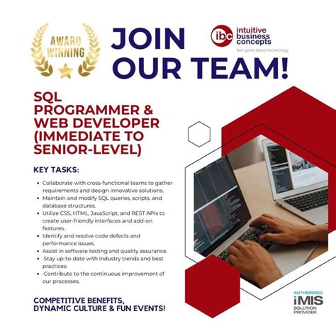 Jake Bound On Linkedin We Are Hiring Sql Programmer And Web Developer Intuitive Business Concepts