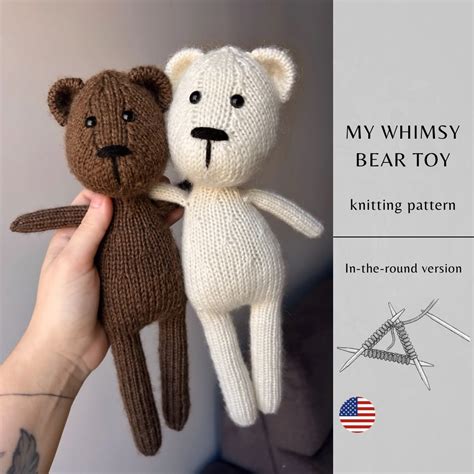 My Whimsy Bear Toy Knitting Pattern Instant Download Pdf