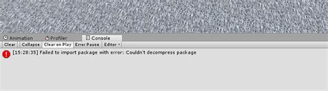 failed to import package with error couldn t decompress package questions and answers unity