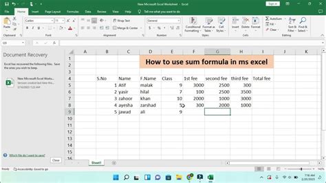 Use Sum Formula In Ms Excel Excel Programming How To Use Sum Sum Formula Sum Formula In
