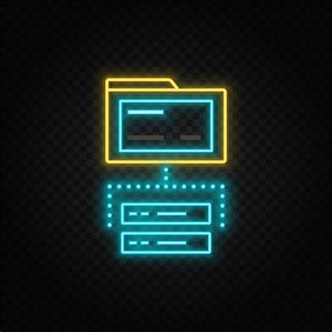 Premium Vector Server Folder Database Neon Icon Web Development