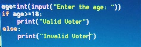 Write A Program In Python Input Age Of The Person If Age18 Then Show