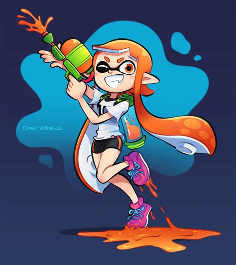 Inkling Player Character And Inkling Girl Splatoon And More Drawn By Vinny Dingitydingus