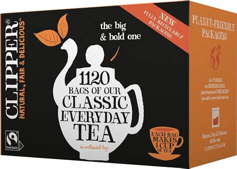 Clipper Tea Everyday Fairtrade Black Tea Bags Set Of 1120 Bulk