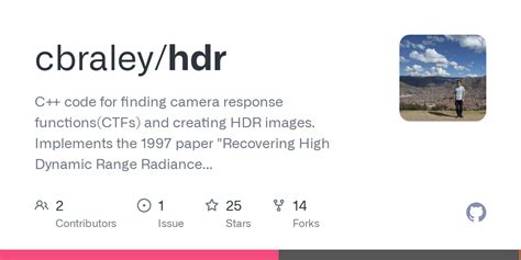 Github Cbraley Hdr C Code For Finding Camera Response Functions Ctfs And Creating Hdr