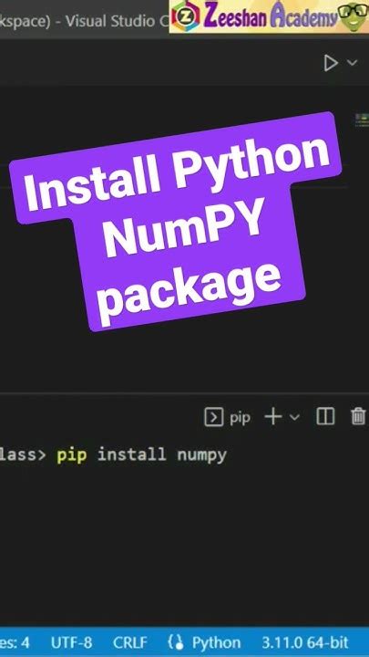 Install Python Numpy Package Python Numpy Shorts Youtube