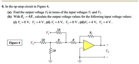 Solved In The Op Amp Circuit In Figure 4 A Find The Output Voltage