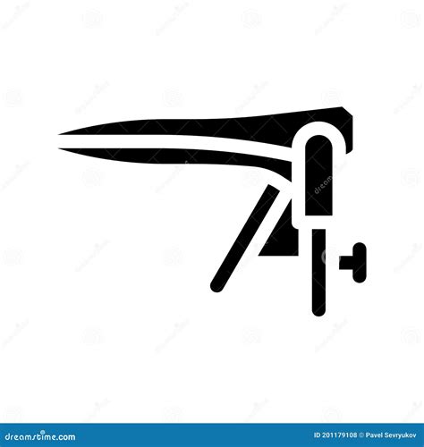 Gynecological Speculum Glyph Icon Vector Illustration Sign Stock Vector