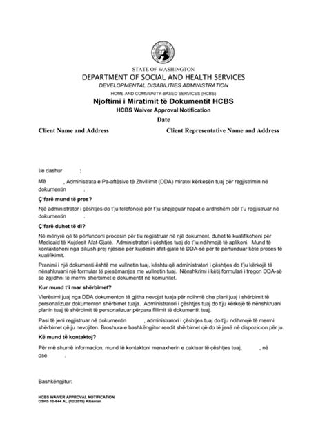 Dshs Form 10 644 Fill Out Sign Online And Download Printable Pdf Washington Albanian
