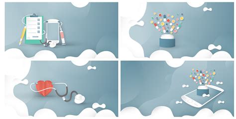 건강 보험의 개념에서 벡터 일러스트 레이 션 템플릿 요소 디자인은 커버 웹 배너 포스터 슬라이드 프리 젠 테이 션을 위한 파스텔 파란색 배경에 있습니다 3d 종이 컷