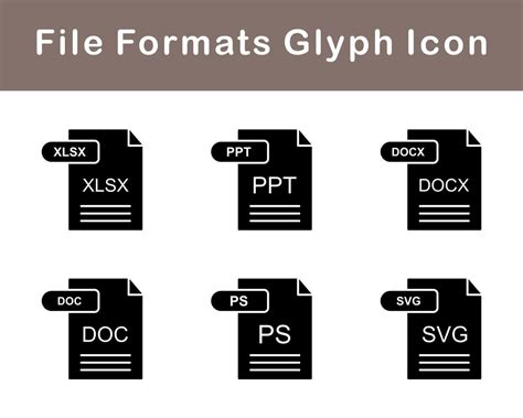 File Formats Vector Icon Set 20268407 Vector Art At Vecteezy