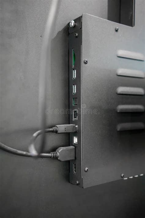Input Output Panel On The Back Of An LCD LED Television Stock Photo Image Of Closeup Metal
