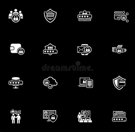 Flat Design Protection And Security Icons Set Stock Vector Illustration Of Computer Online