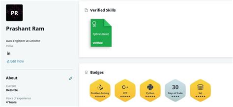 Prashant R On Linkedin Dataengineering Cloudengineer Hackerrank