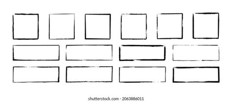 Grunge Square Rectangle Frames Ink Empty Stock Vector Royalty Free 2063886011 Shutterstock