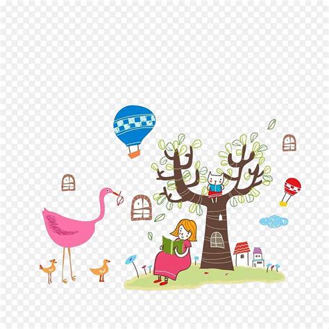 在树下看书的女孩png图片素材下载图片编号7869046 Png素材网