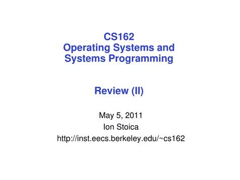 Ppt Cs162 Operating Systems And Systems Programming Review Reliable