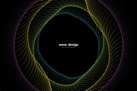 추상 벡터 원 배경입니다 그라데이션 레트로 라인 패턴 디자인 음파를 위한 원 벡터 일러스트레이션 0명에 대한 스톡 벡터 아트 및 기타 이미지 Istock