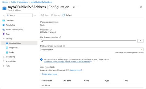 Azure Portal を使用してフロントエンド パブリック Ipv6 アドレスを使用して Application Gateway を構成する Azure Application