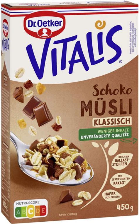 Dr Oetker Vitalis Muesli Au Chocolat Classique 450 G Piccantino