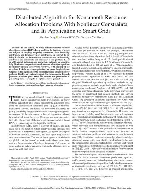 Distributed Algorithm For Nonsmooth Resource Allocation Problems With