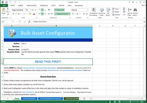 Editing The Excel Auto Instantiation Template